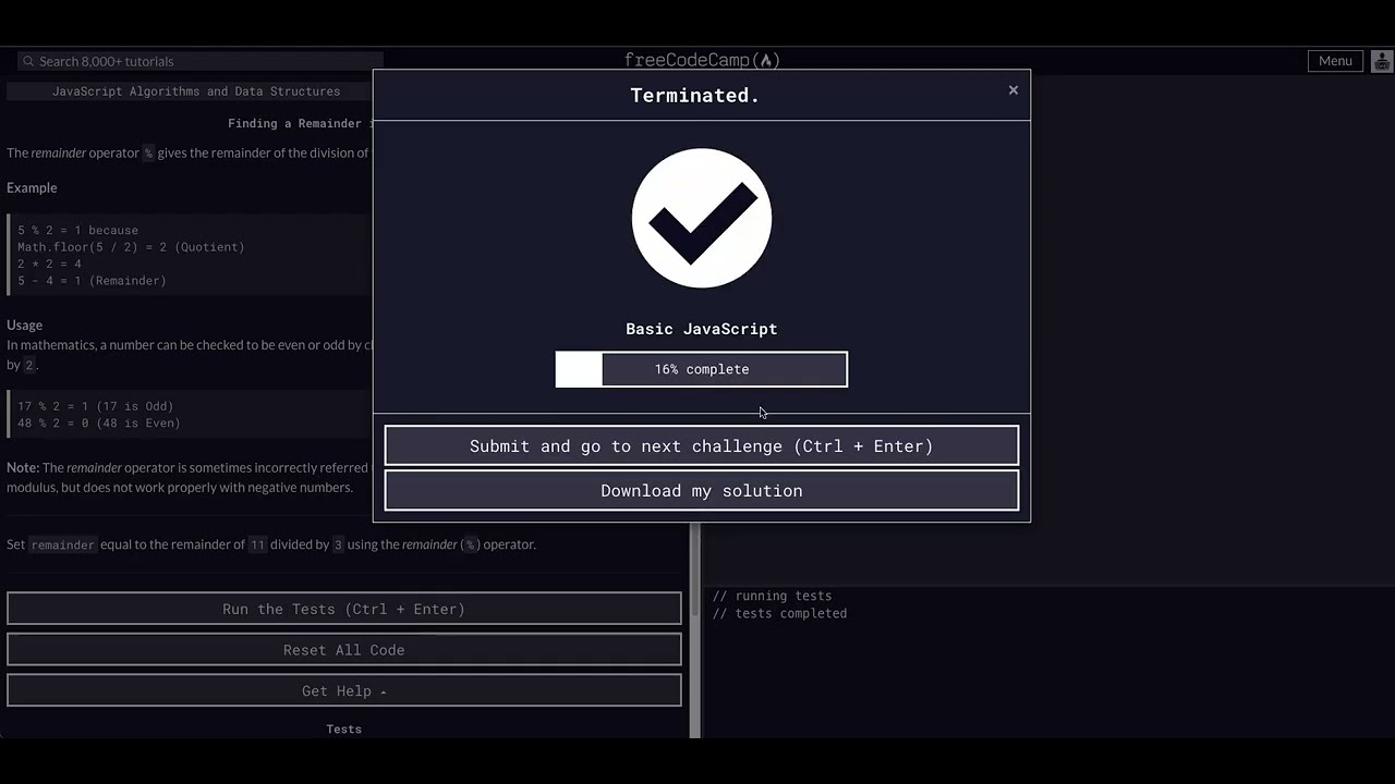 Finding a Remainder in JavaScript - Free Code Camp Help - Basic Javascript - Algorithms