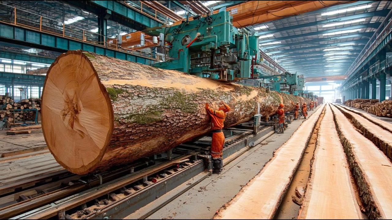 Giant Wood Processing Factory: The Full Journey from Tree Harvesting to Finished Boards and Panels