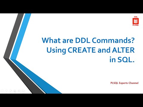 Video 5 Introduction to DDL , CREATE and ALTER in SQL