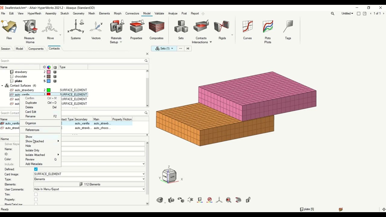HyperWorks 2021: Contact Setup
