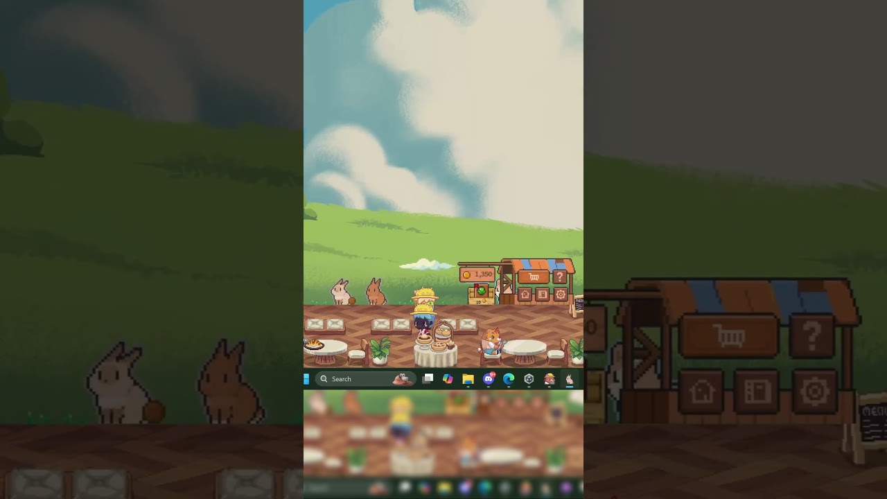 I made bunny and corgi cafe on my desktop. #idlegame #indiegame #cozygames #games #videogames