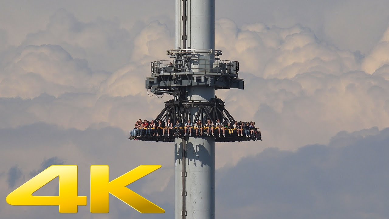 4K | AtmosFear freefall tower at Liseberg Gothenburg in Sweden