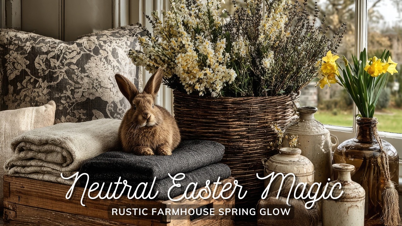 Neutral Easter Decor Ideas 2026 | Rustic Farmhouse Spring Home Styling Inspiration