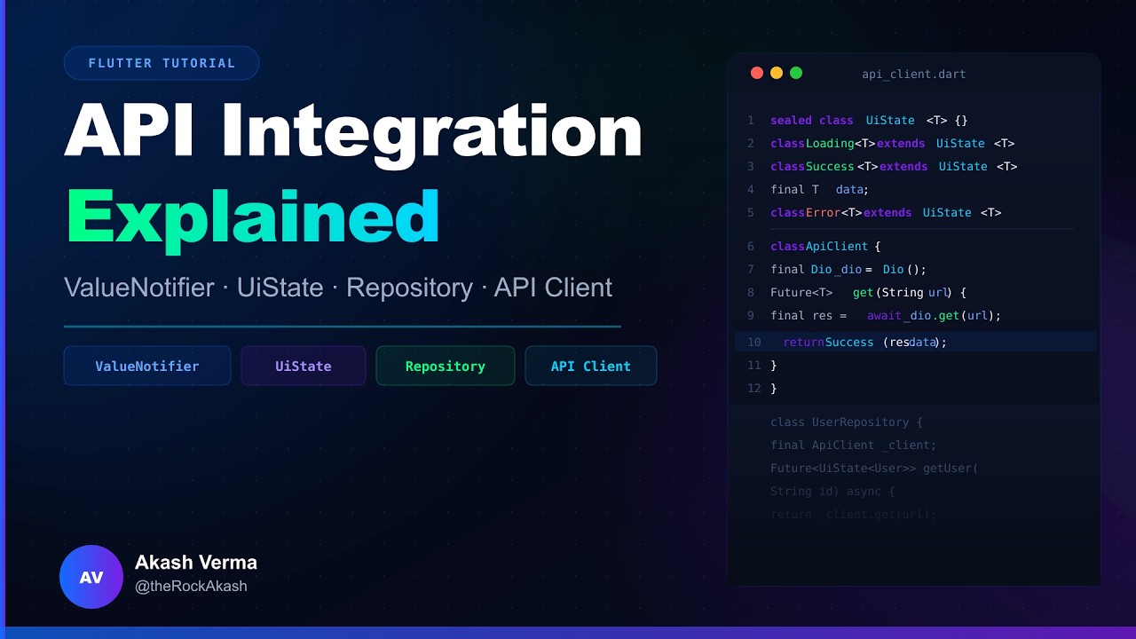 Flutter API Integration Explained | ValueNotifier, UiState, Repository & API Client