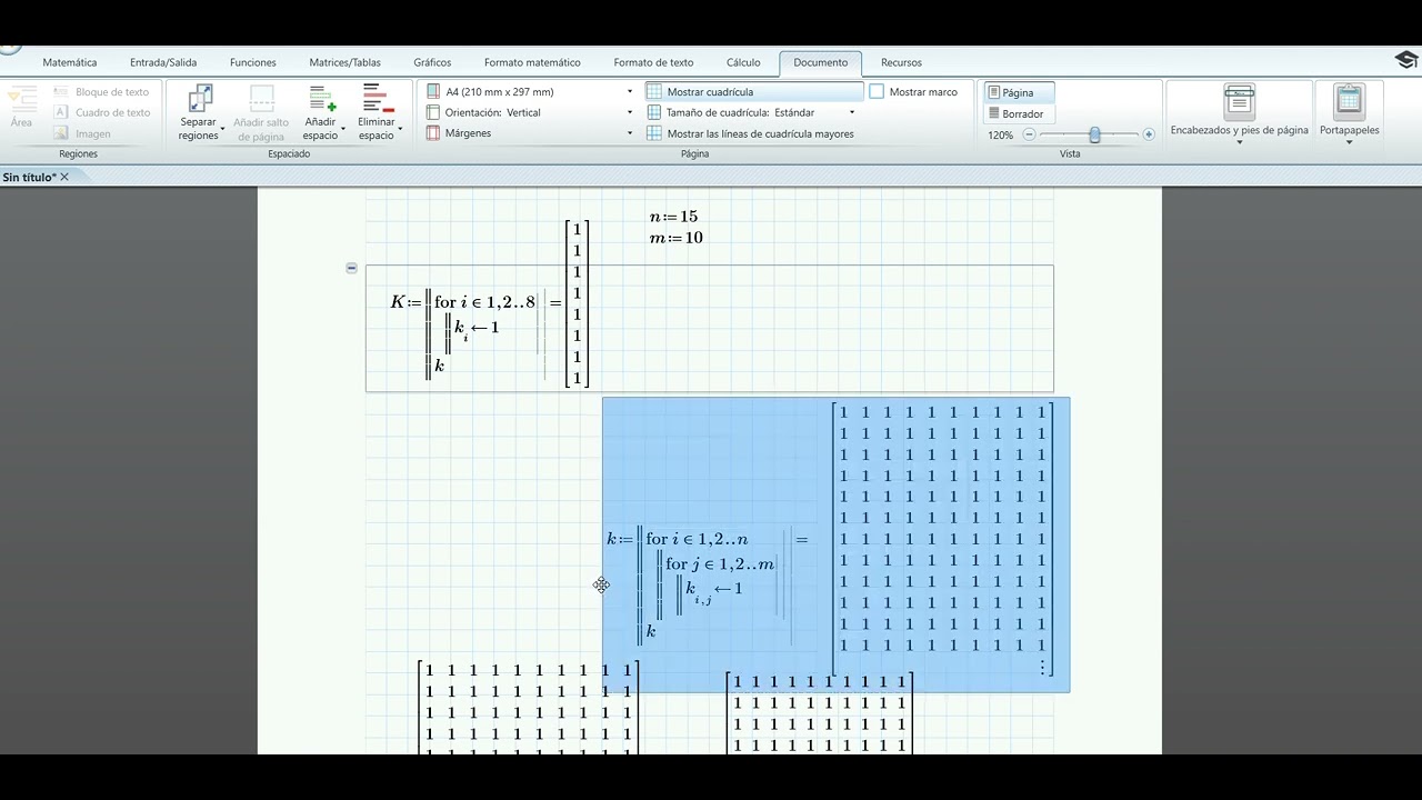 COMO INSERTAR MATRICES (PROGRAMANDO) EN MATHCAD