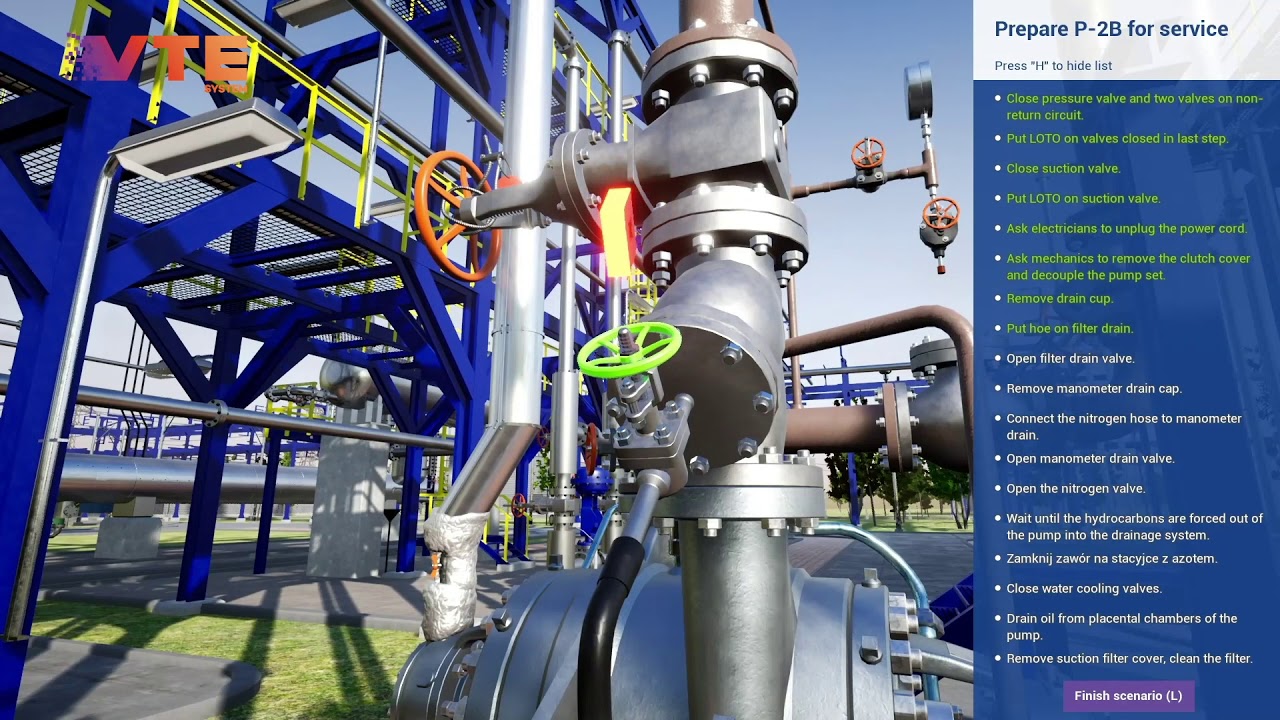 AppsBow - VTE System - VR training Debutanizer Pump Service - for field operators gas oil refineries