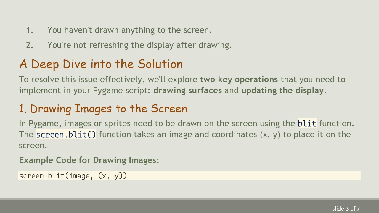 Fixing Blank Screens and Glitches in Your Pygame Script