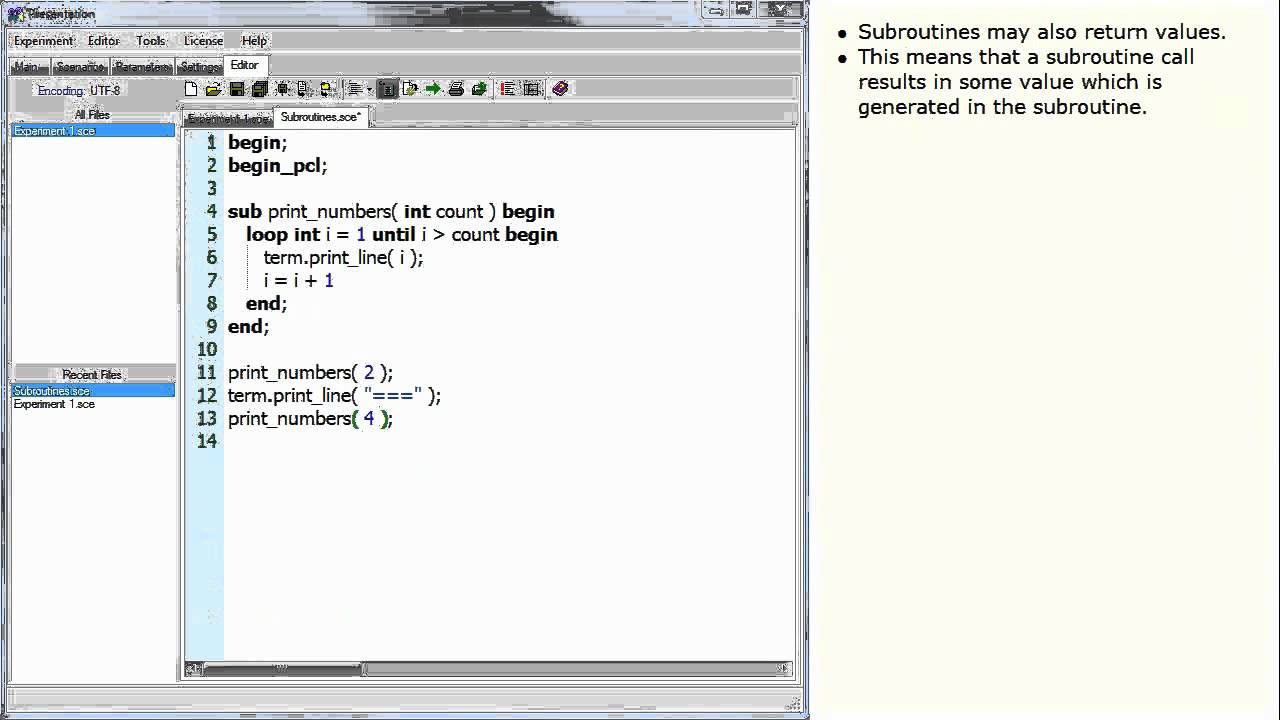 Intro to Programming - Subroutines
