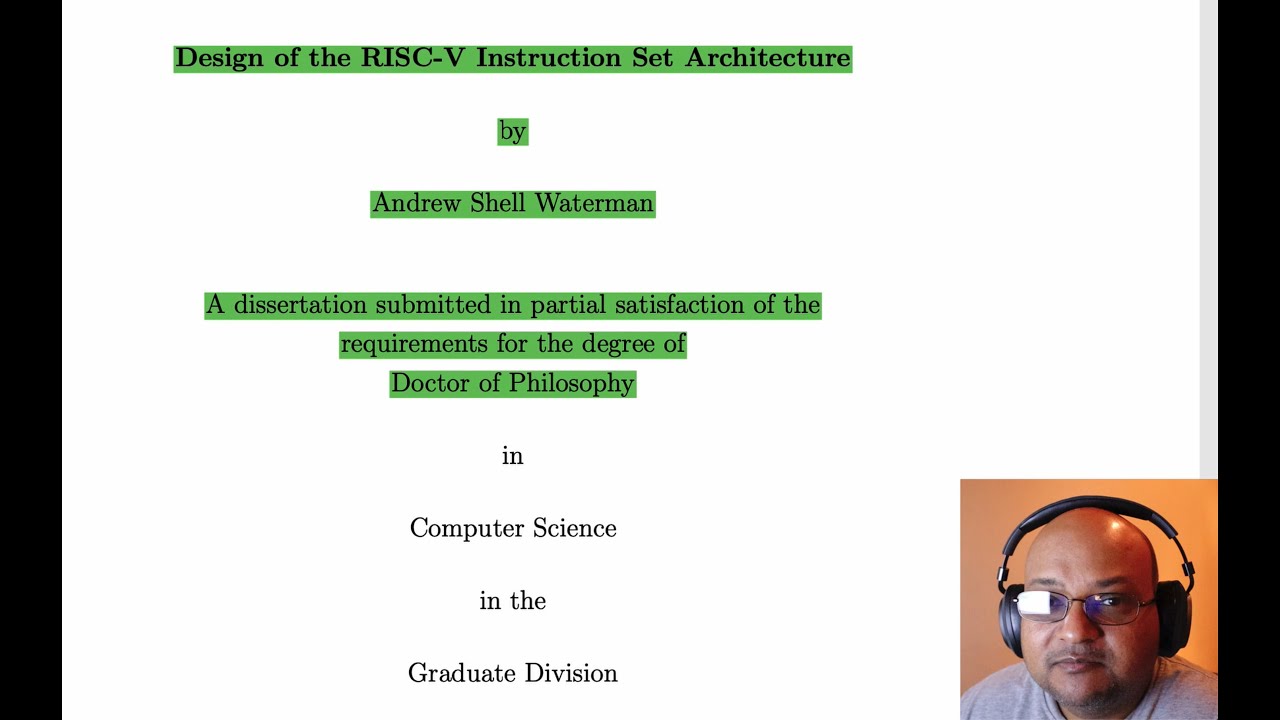 Read a paper: Design of the RISC-V Instruction Set Architecture