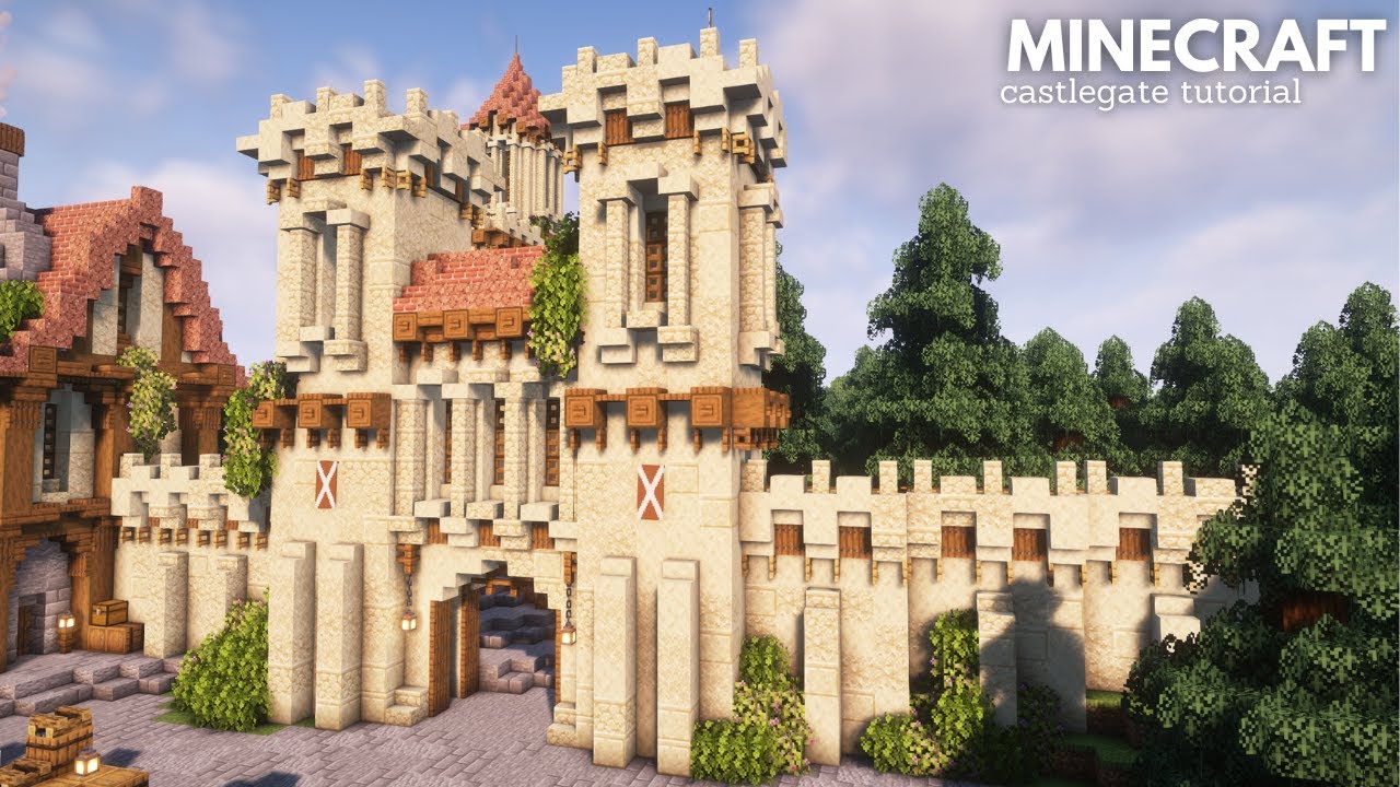 Minecraft: How to build a Medieval Castle Gate | Minecraft Tutorial ...