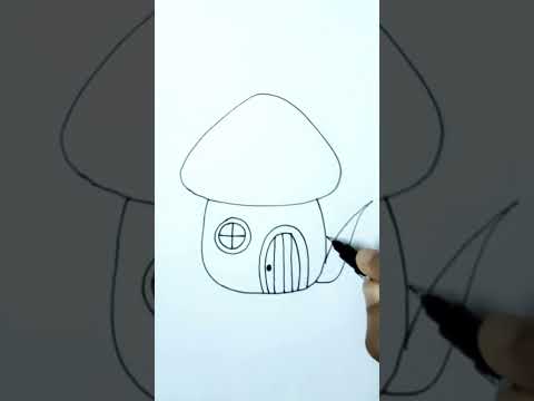 Cute Mushroom House | Easy drawing