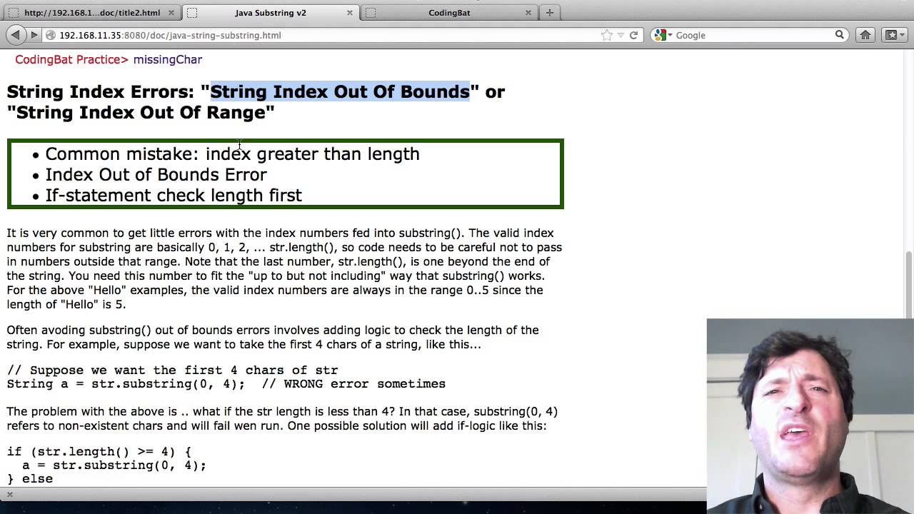 CodingBat #2 - Java String Substring