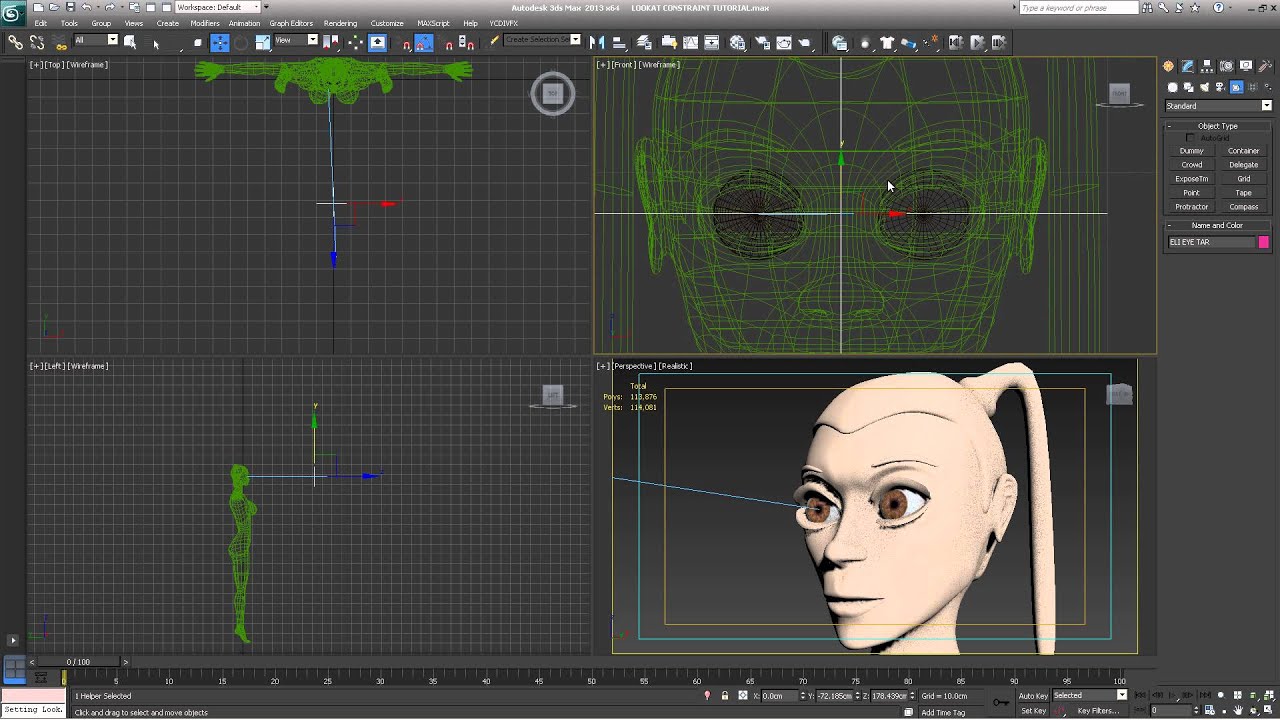 LOOKAT CONSTRAINT 3DS MAX TUTORIAL