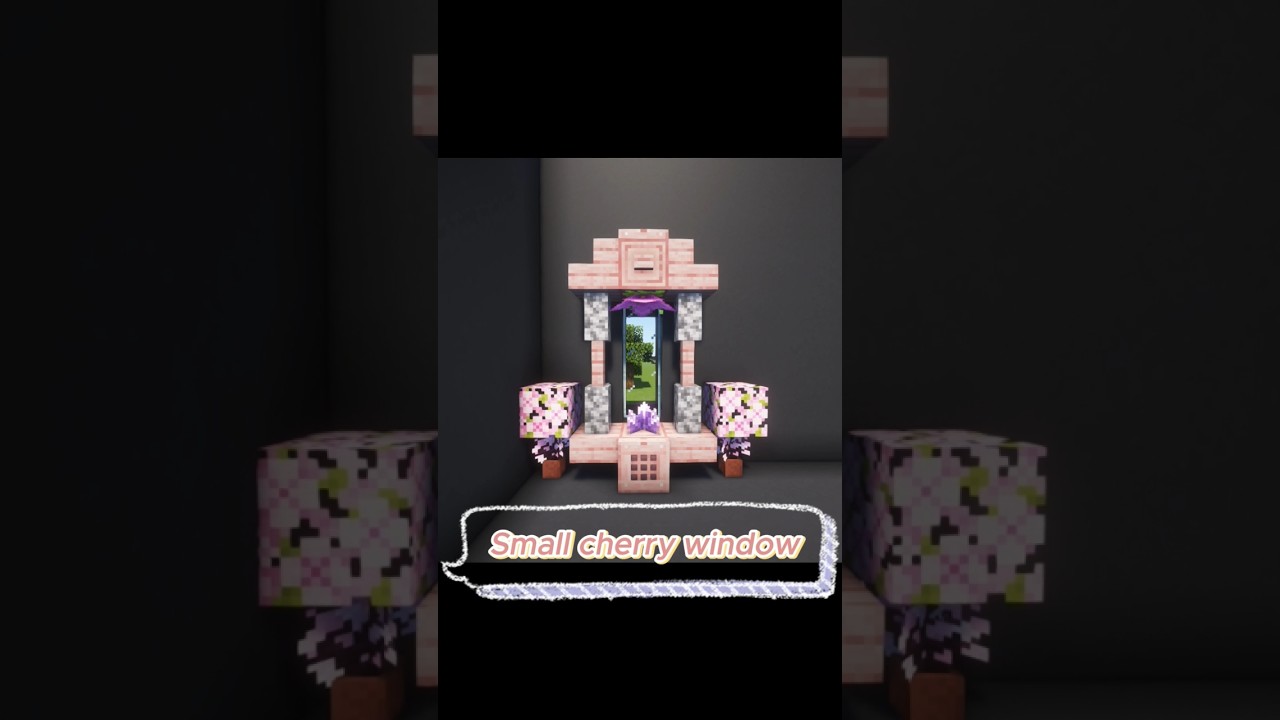small 1x3 cherry window design #minecraft #shorts #minecraftdecoration