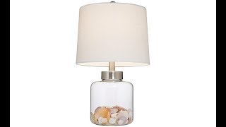 Clear Glass Fillable Gillan Table Lamp with USB Workstation Base ...