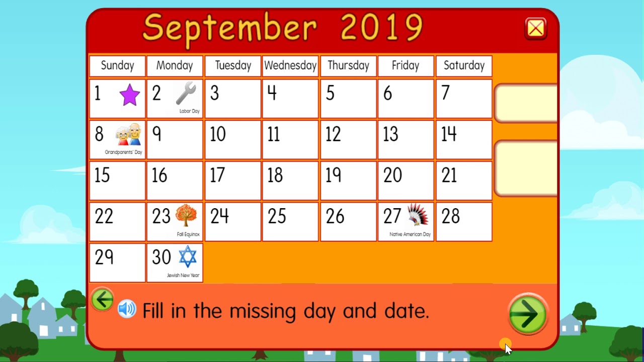 Starfall September 2019 Calendar Video Gameplay