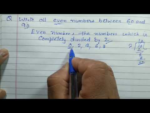 Write all even numbers between 60 and 90
