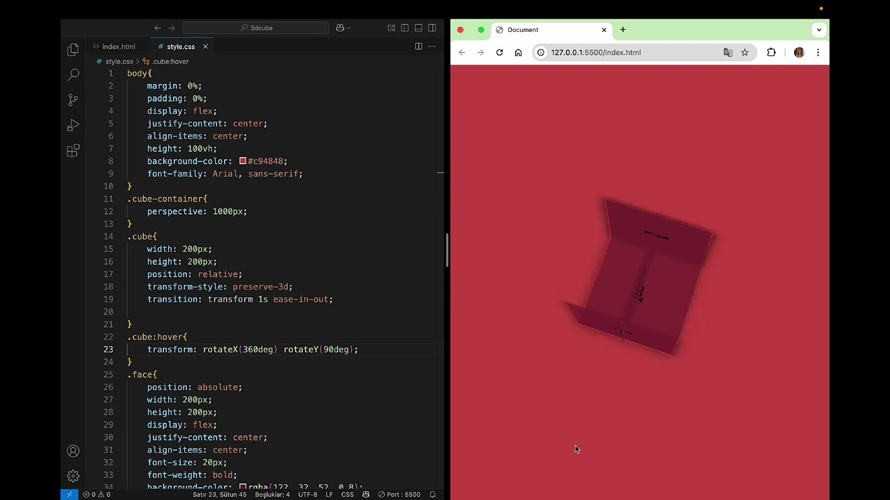 Stunning 3D Cube Transition with Pure CSS | No JavaScript Required!  |  ZS