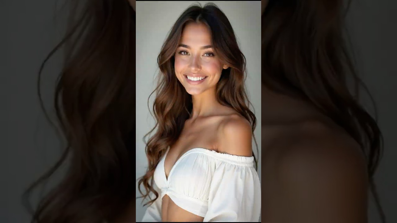 Stunning Brunette in White | AI-generated Photorealistic Slideshow | Magic Family Affair Vibes