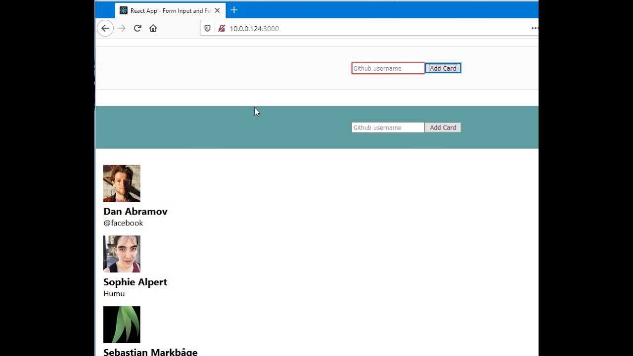 github card React app