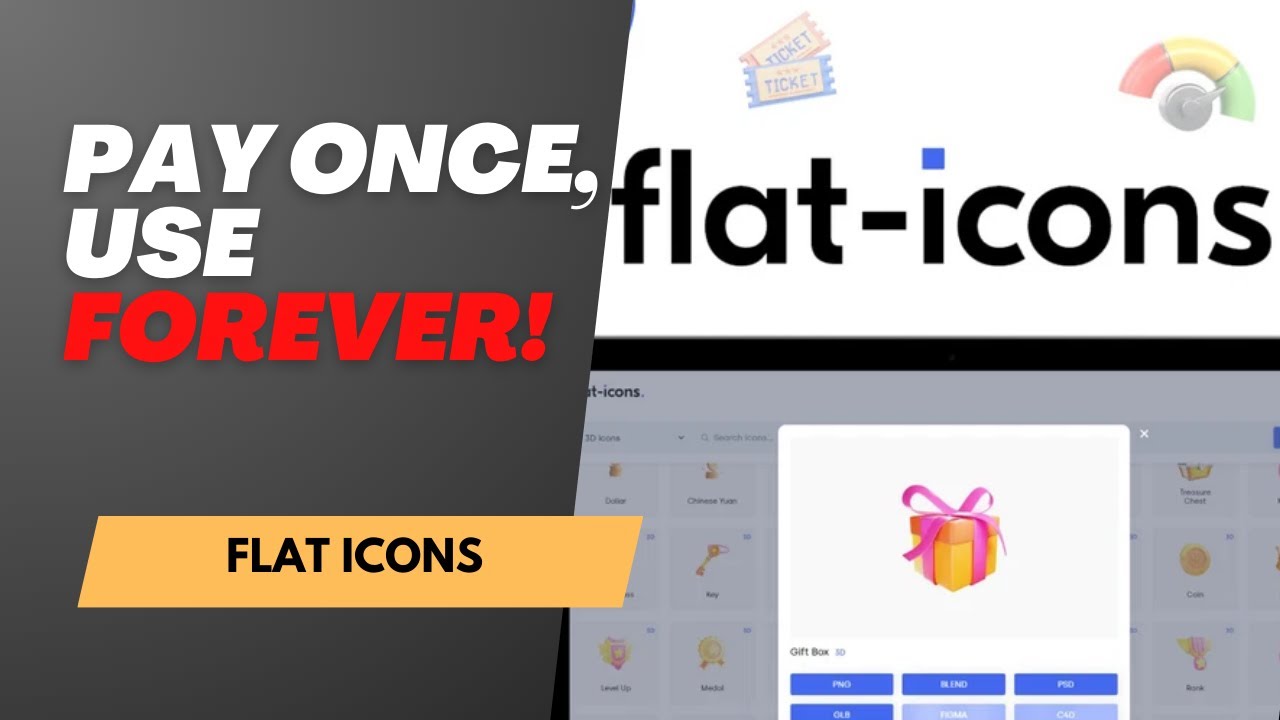 🔥 32,000+ Premium Icons in 2D, 3D & Animated – Flat Icons Lifetime Deal Review