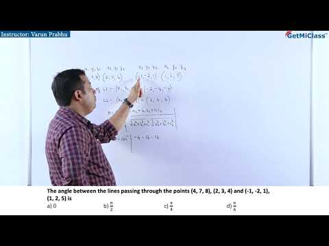 3D Vector Line Angle Calculator KCET 12th Mathematics 3D Geometry Lines