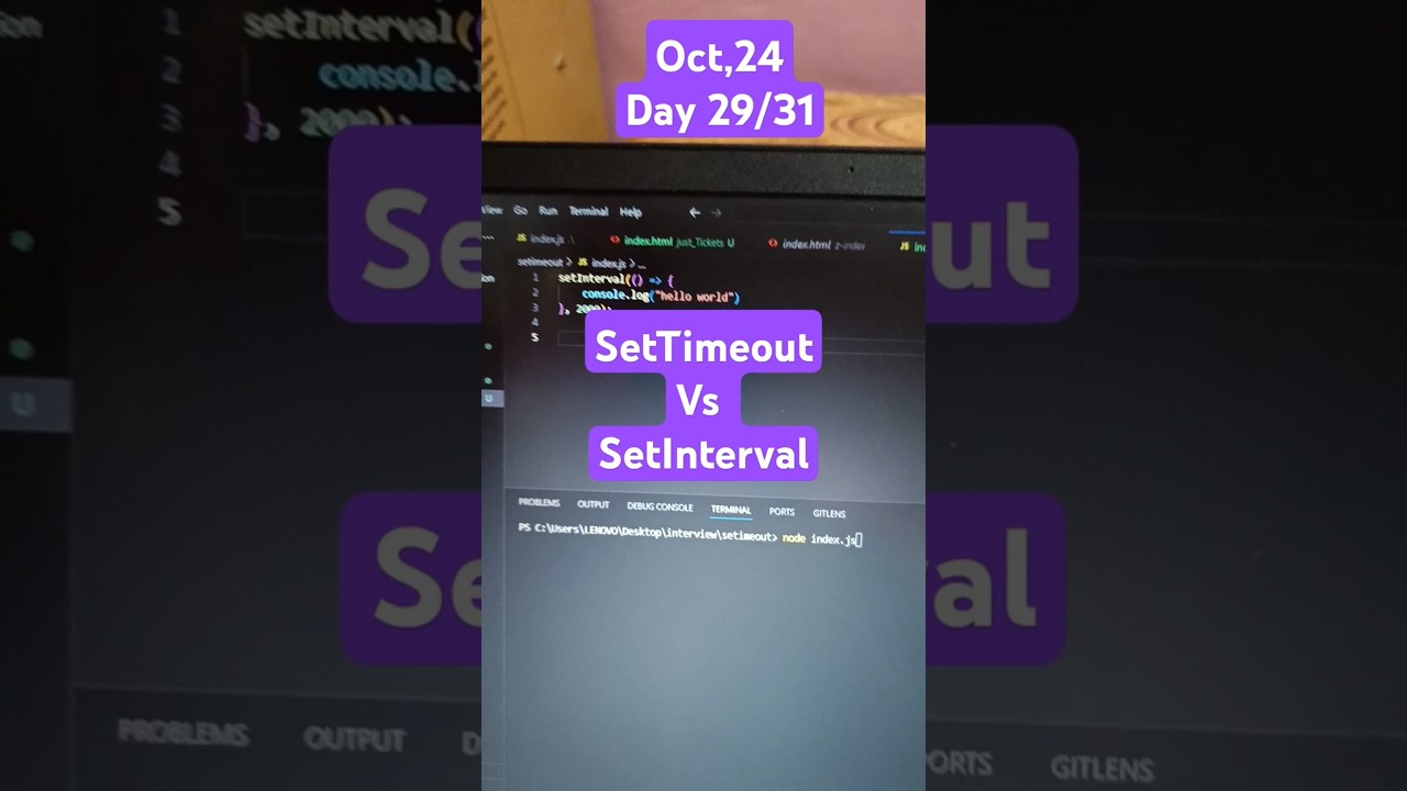 setTimeout vs setInterval #coding #javascript #programming #shorts # #frontendinterview #interview