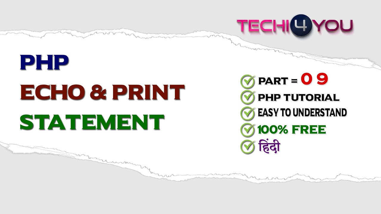 Echo and Print statement In PHP Hindi Tutorial