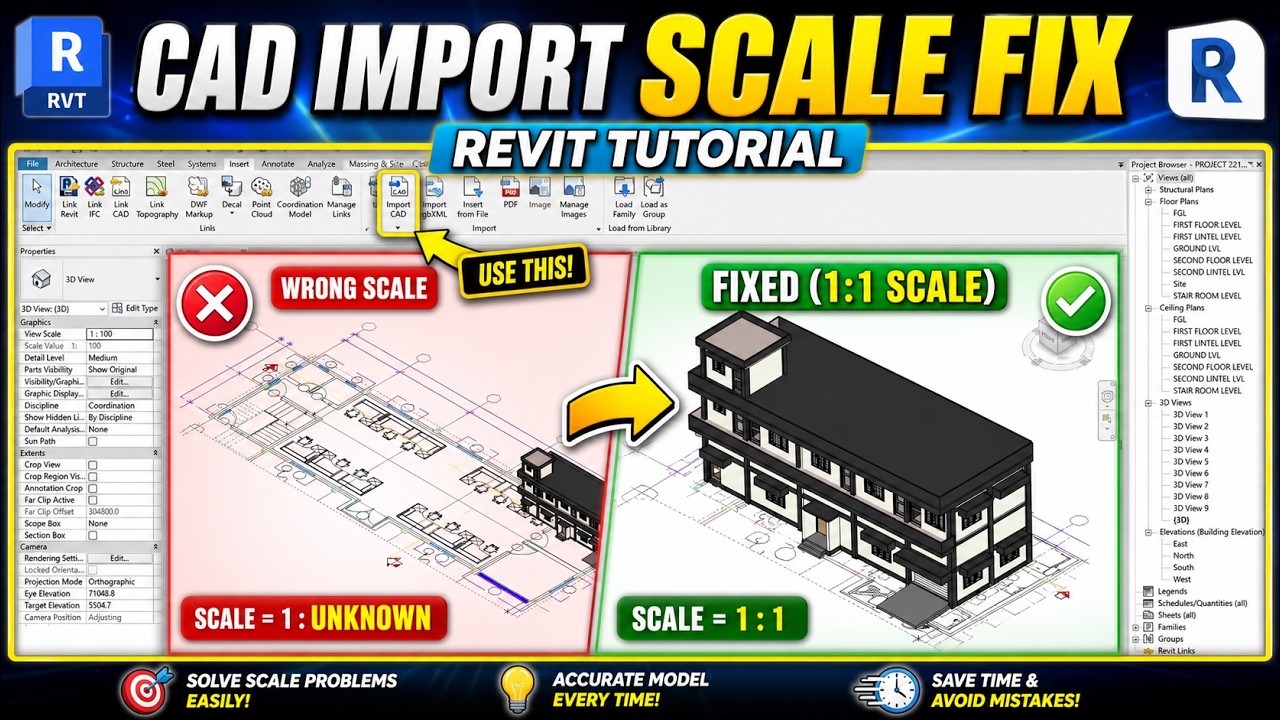 AutoCAD import scale problem in Revit.