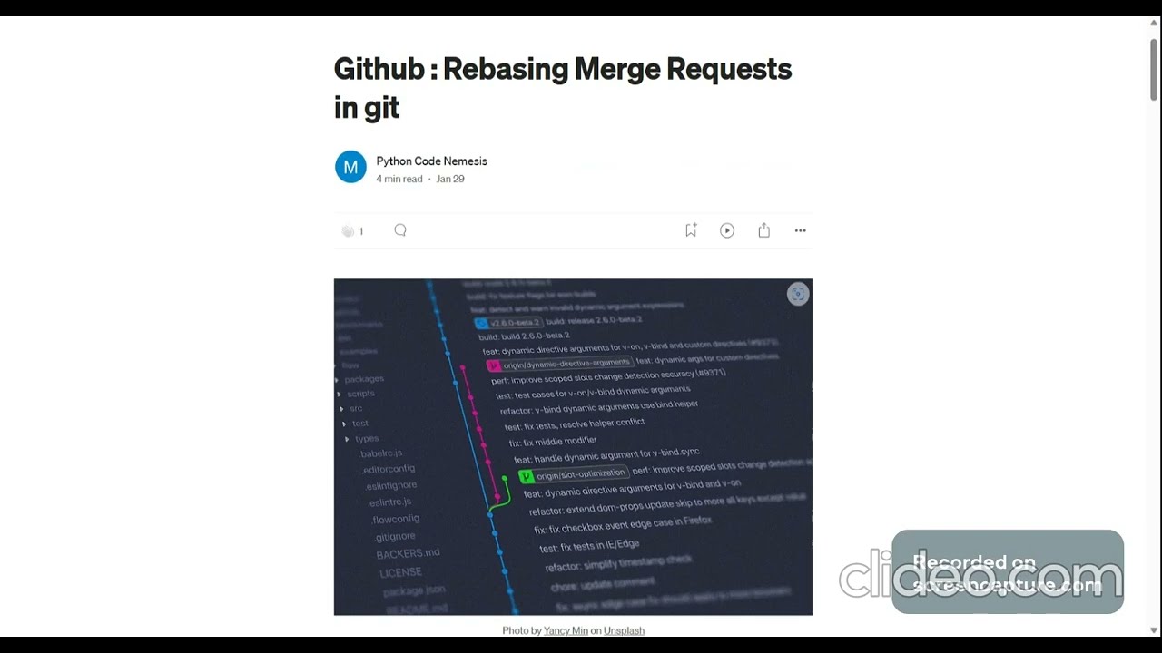 Rebasing Merge Requests in Git | Git Version Control | Part 1 | Python Code Nemesis
