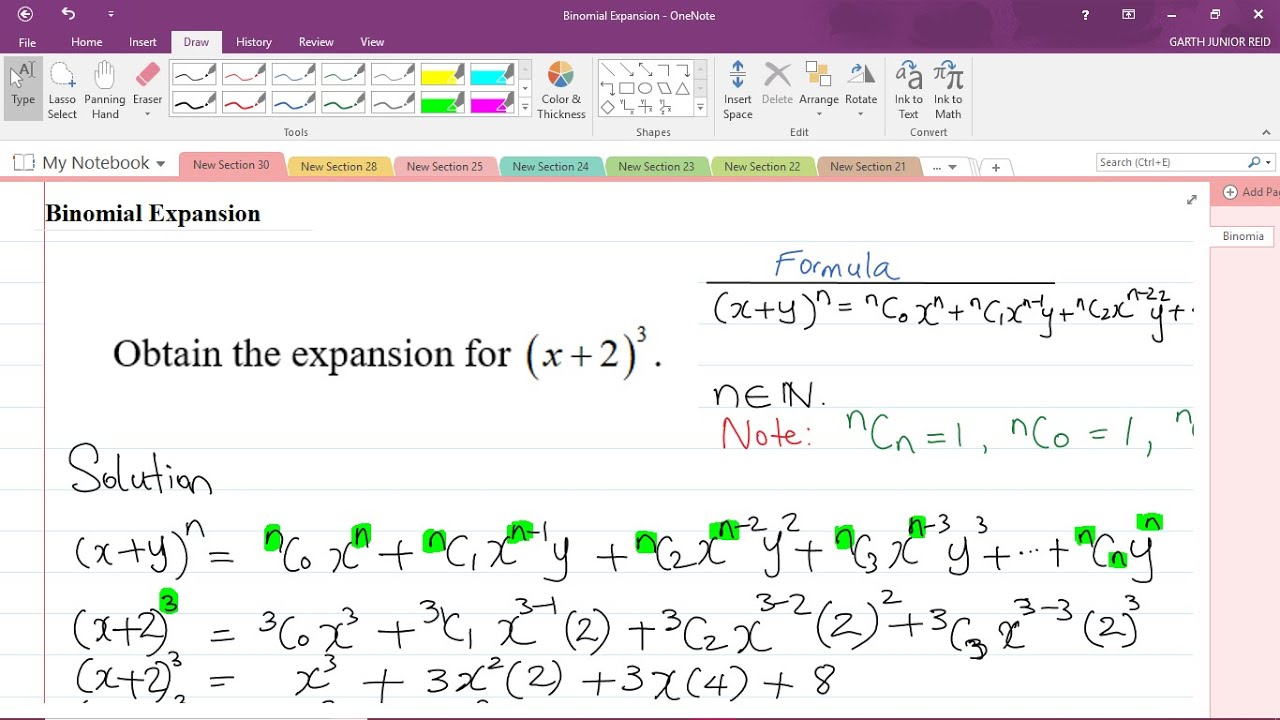 CAPE Integrated Mathematics - Module 1: Foundations of Mathematics - Binomial Expansion