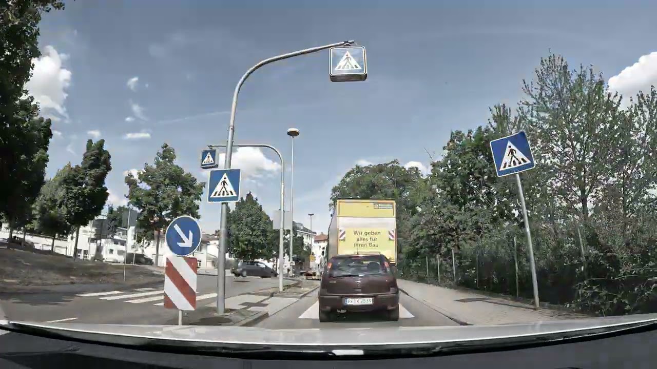 Drive from Huchenfeld to Pforzheim and back in a timelapse