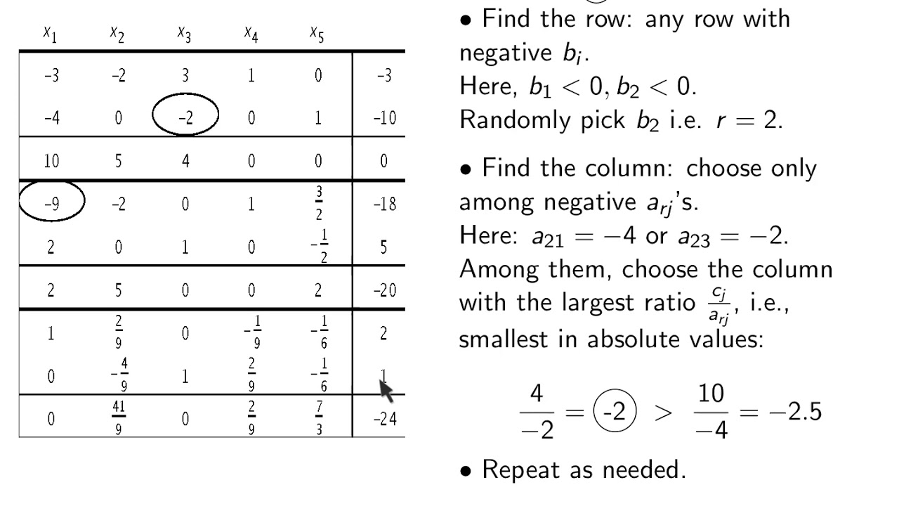 V5 10: Linear Programming: The Dual Simplex Algorithm