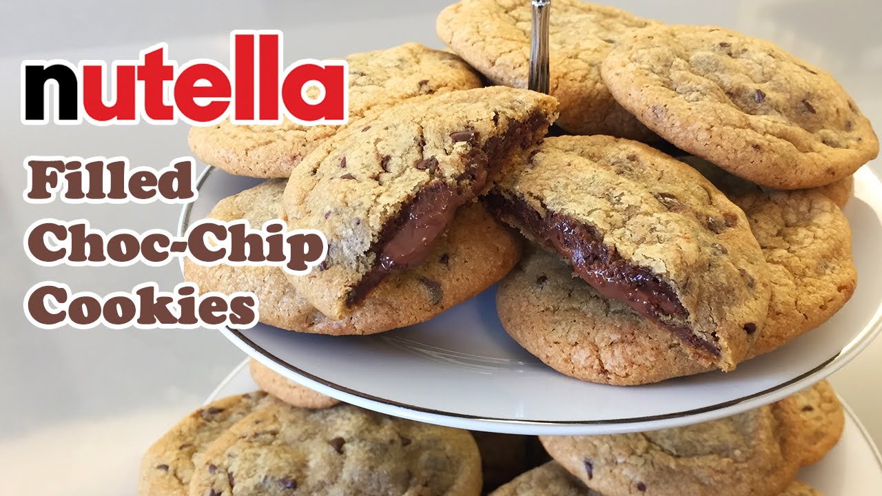 Nutella Filled Chocolate Chips Cookies - Cheeky Crumbs