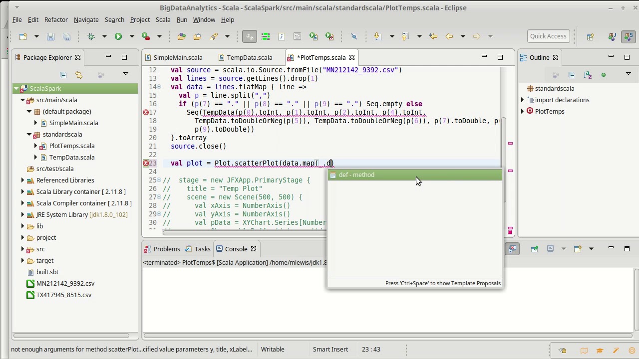 Plotting Data with SwiftVis2 (using Scala)