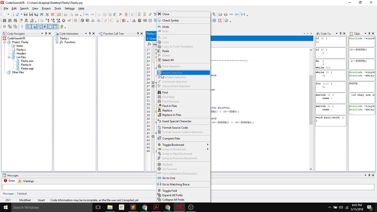 AtTiny44 in Codevision