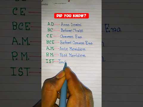 Did You Know? || Full form of AD/BC/CE/BCE/AM/PM/IST