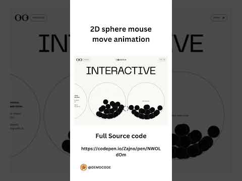 2D sphere mouse move animation | Demo Coding
