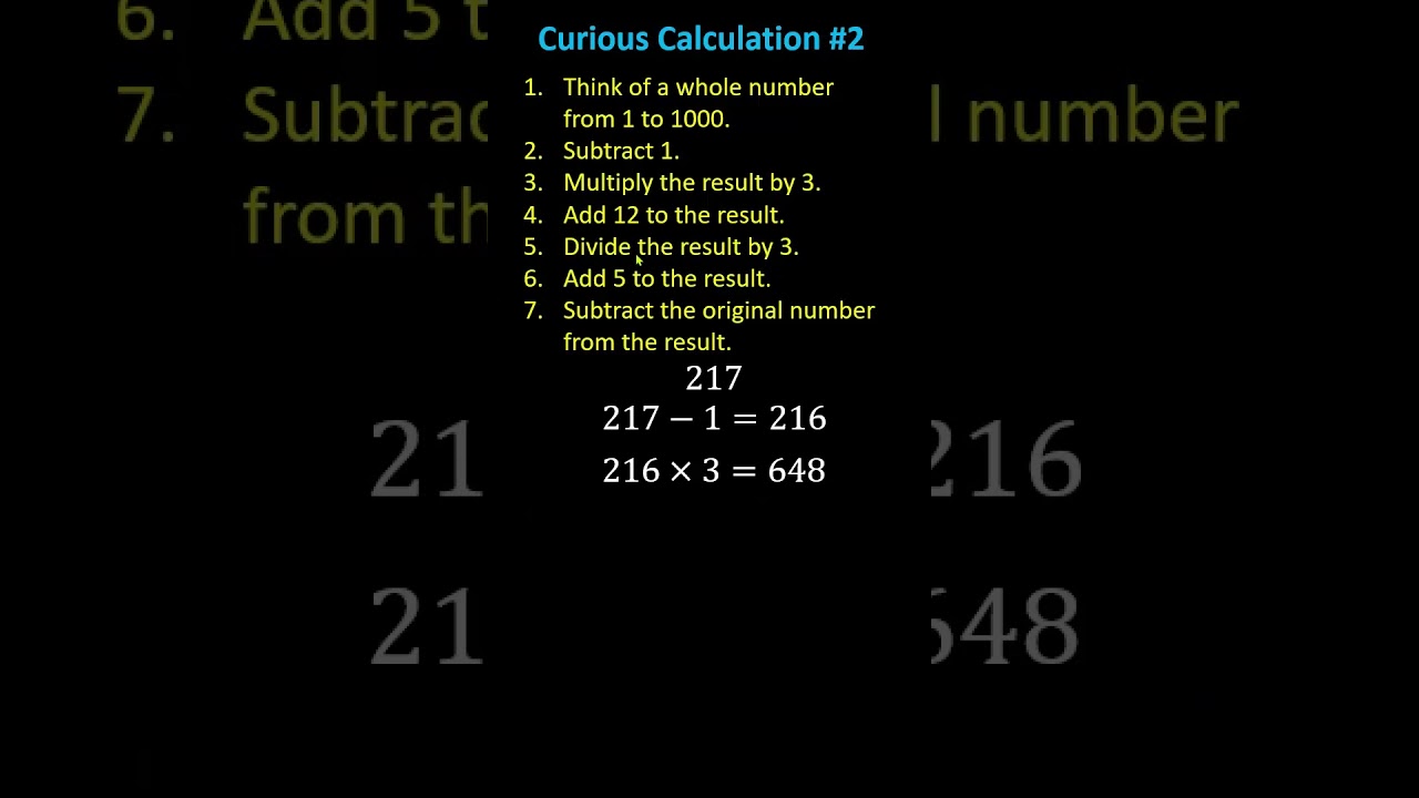 Curious Calculation #2:  The Answer is Always 8?