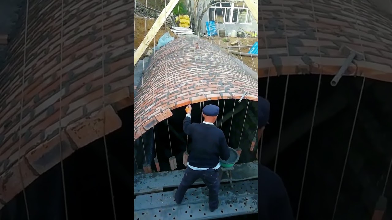 Arc dome brick building process- Good tools and machinery make work easy