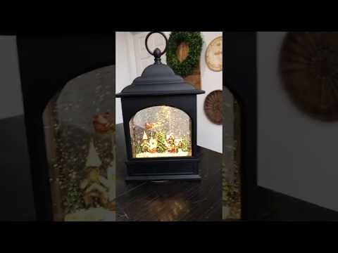 An Up Close look at our: Santa's Sleigh Lantern Snow Globe