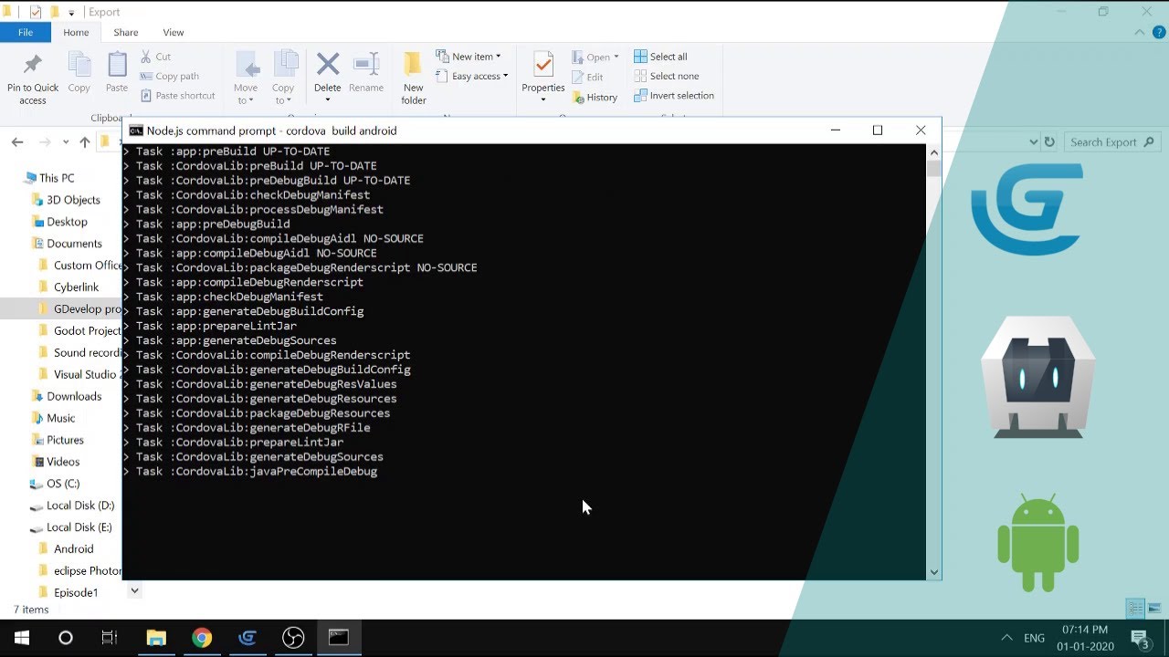 Gdevelop Mannual Android Export (Offline) using cordova