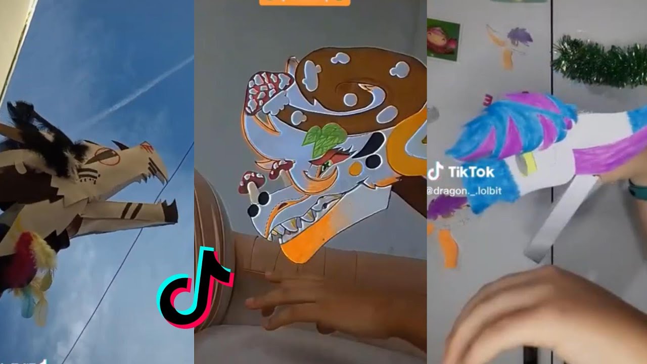 Dragon Puppet Crafts | Paper Dragon TikTok Compilation #49