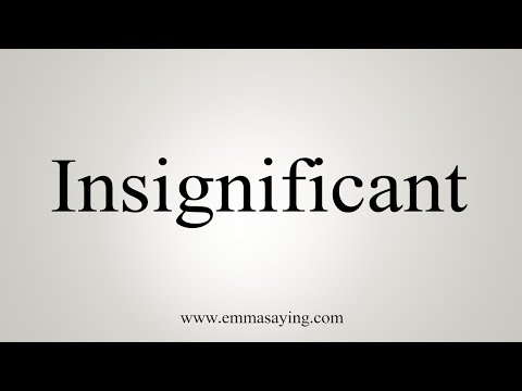 How To Say Insignificant