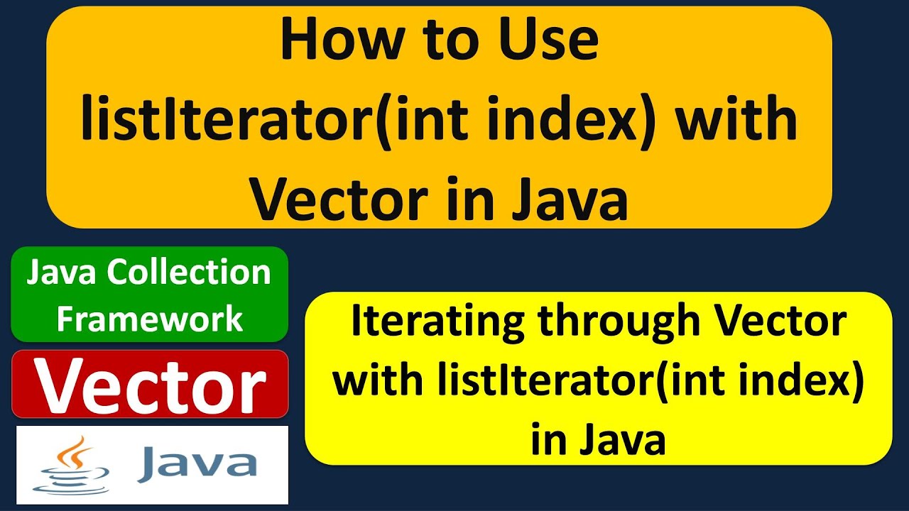 How to Use listIterator(int index) with Vector in Java | Java Collection Framework