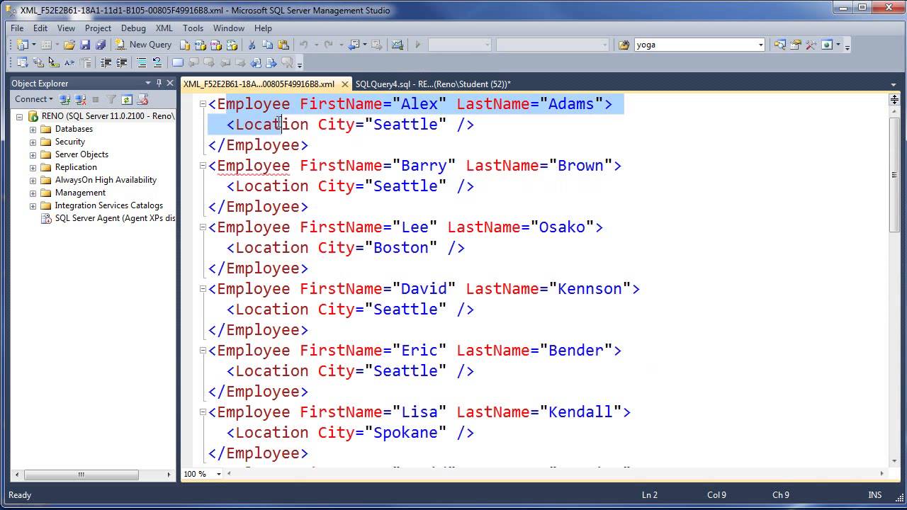 SQL 2012  XML Auto Lab 2.1