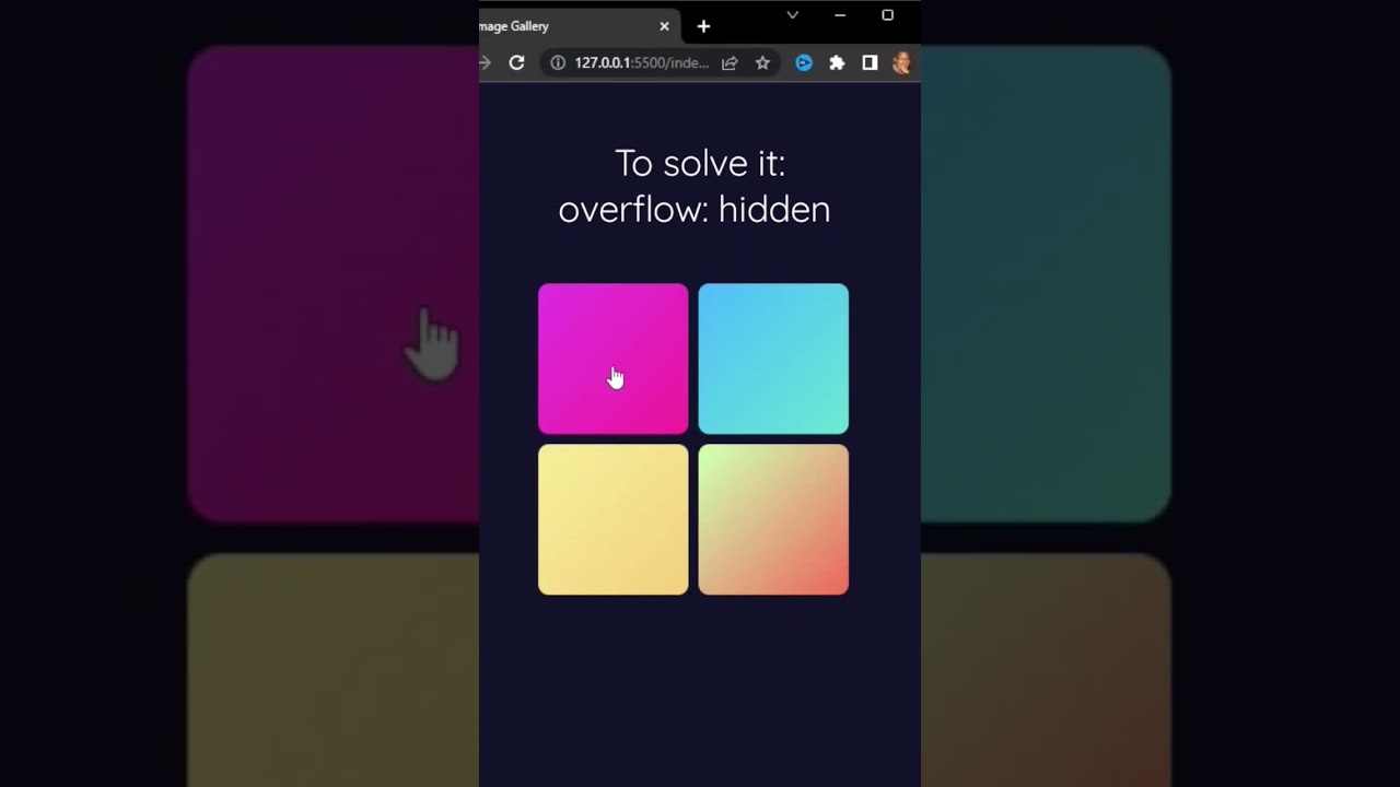 Image gallery, overflow hidden