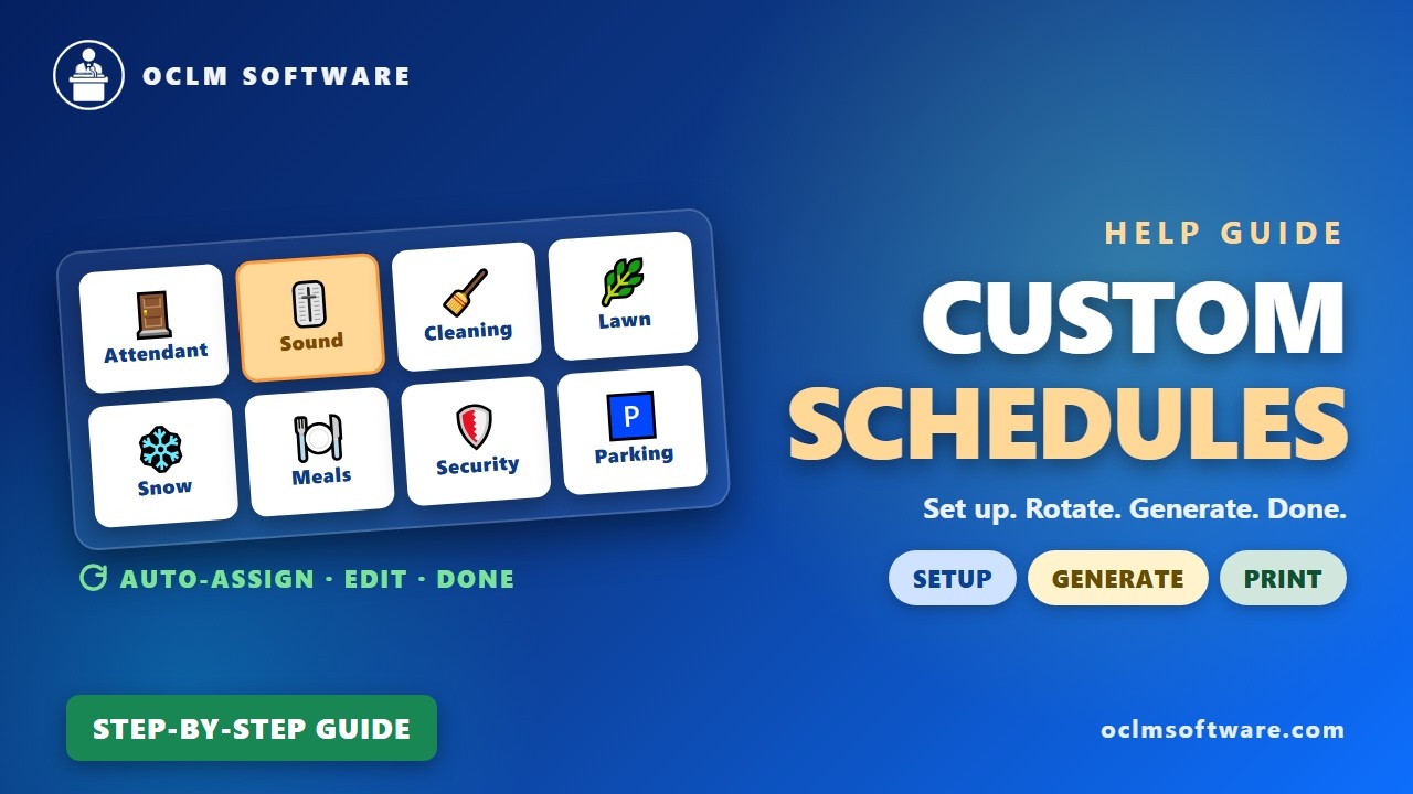 How to Create Custom Schedules in OCLM Software — Full Walkthrough