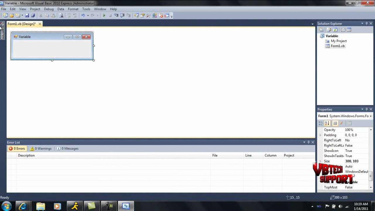 VB 2010 Tutorial #4 | Creating and Using Variables