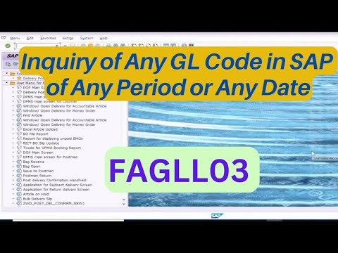 Any GL inquiry in SAP | FAGLL03